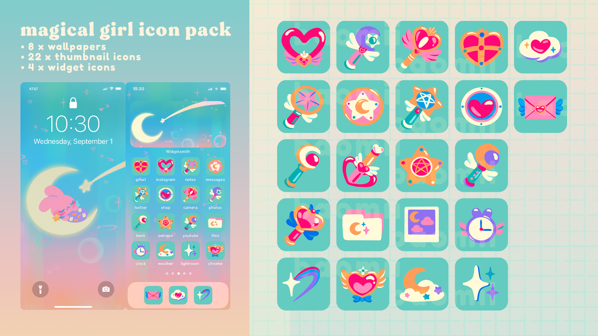 magical girls 💖 icon pack | baomii