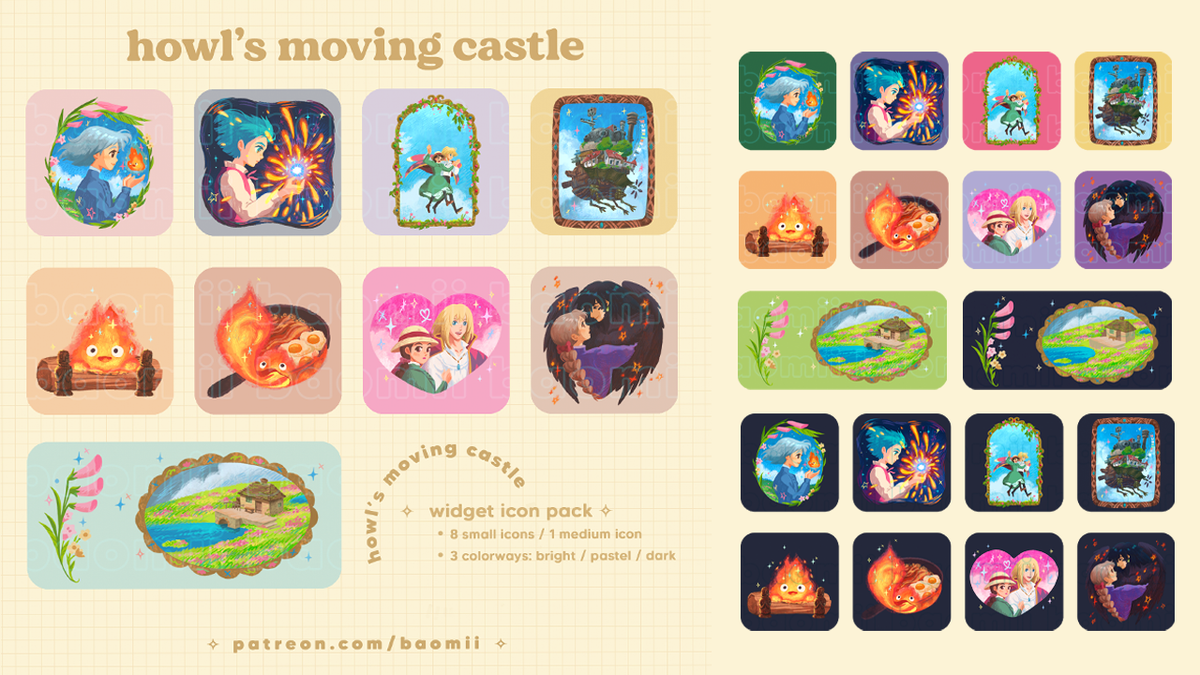 howl’s moving castle widget icons | baomii